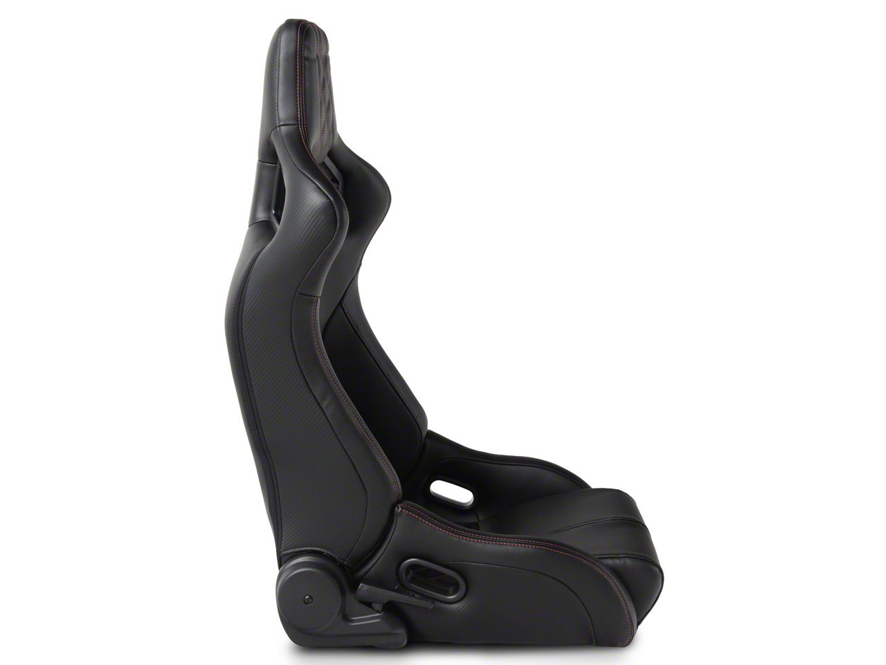 Corbeau Mustang Sportline RRB Reclining Seats; Black Vinyl/Carbon Vinyl ...