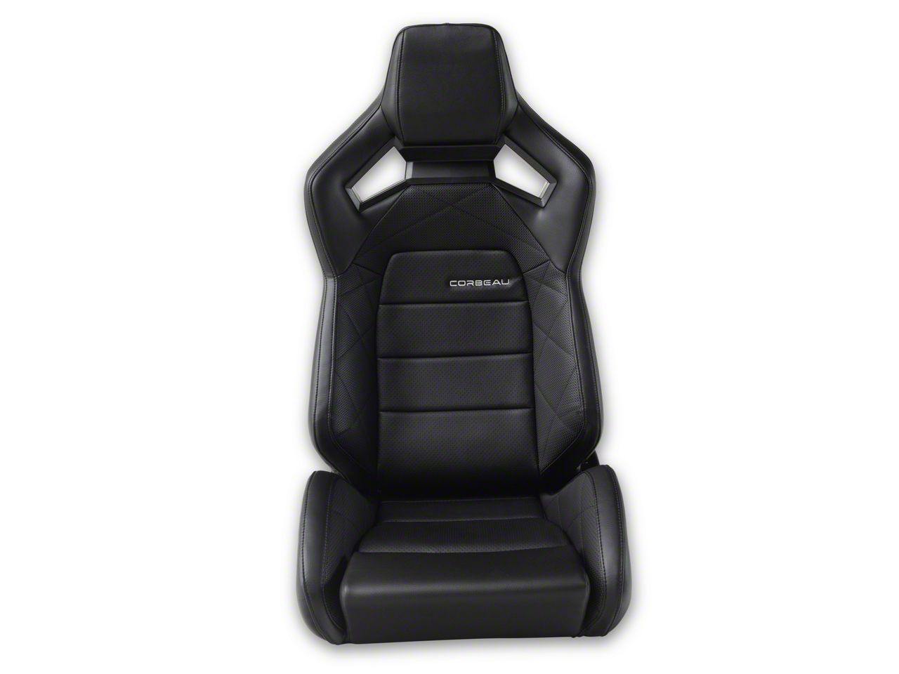 Corbeau Mustang Sportline RRX Reclining Seats; Black Vinyl/Black HD ...