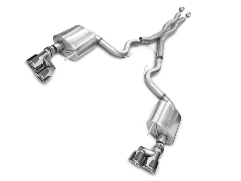 Corsa Performance Mustang Sport Cat-Back Exhaust with Polished Quad Tips 14337 (15-17 Mustang GT ...