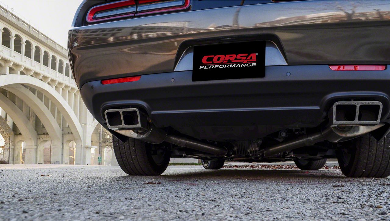 Corsa Performance Challenger Xtreme Cat-Back Exhaust with Polished Rectangular Tips 14994 (15-23 ...