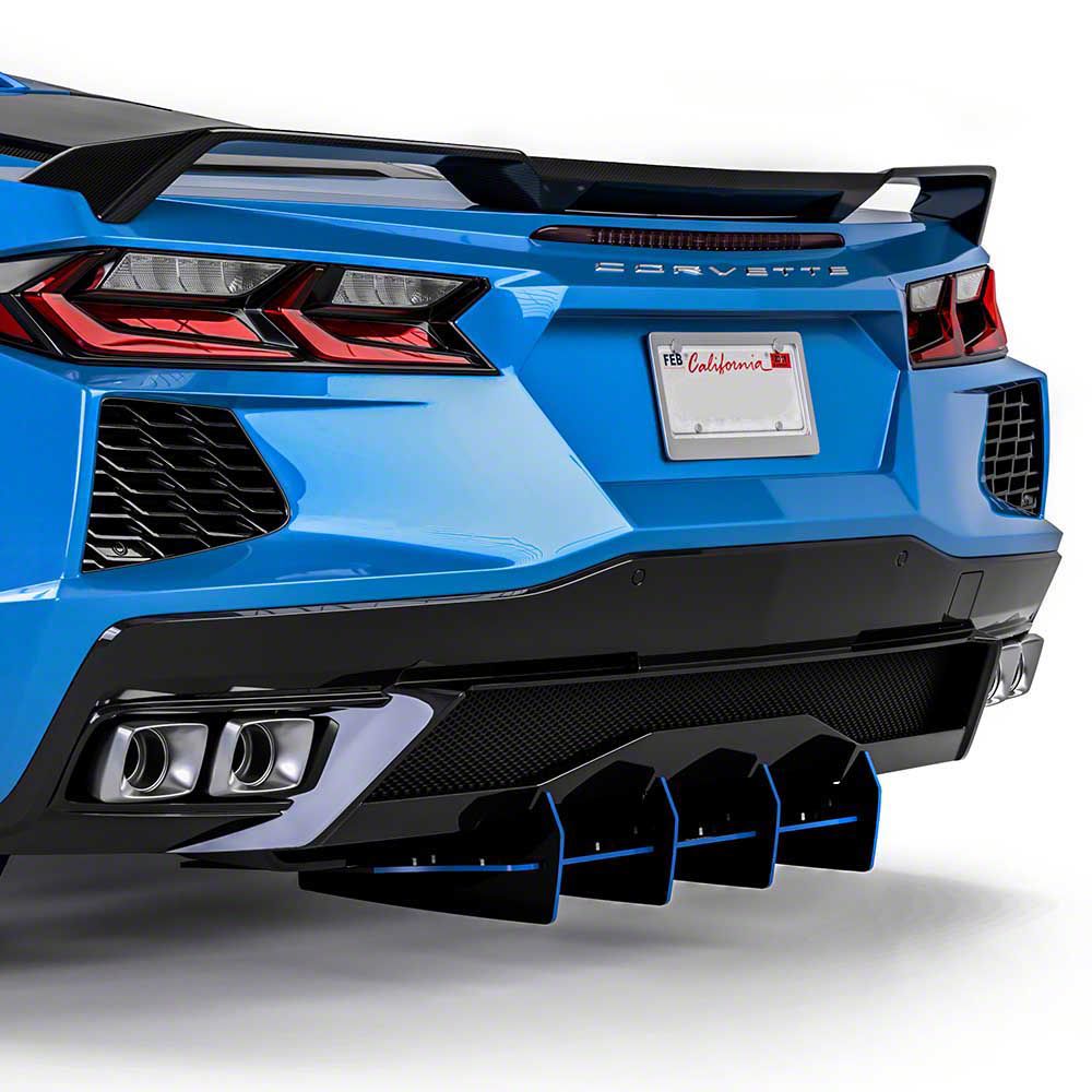 Corvette 160LV Rear Diffuser; Gloss Carbon Fiber Vinyl (20-26 Corvette ...