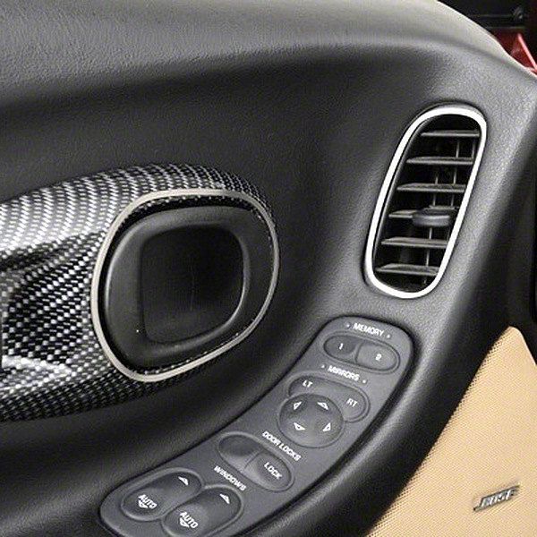 Corvette 6-Piece Dash Bezel Kit; Brushed Stainless (97-04 Corvette C5 ...