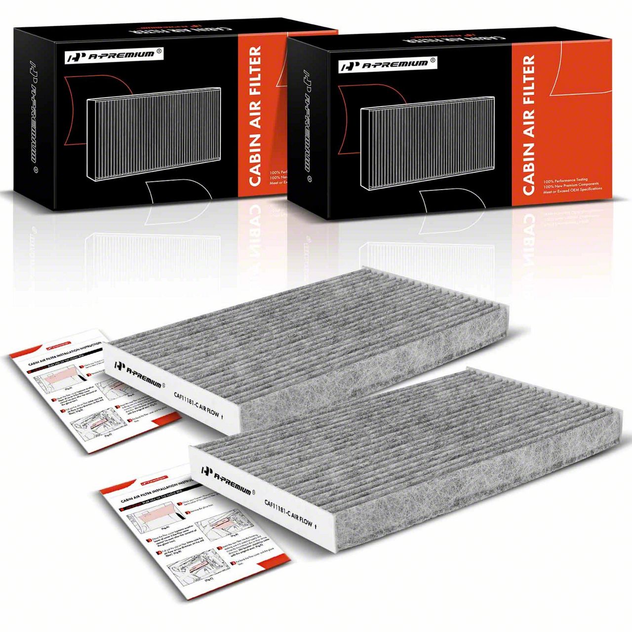 Corvette Activated Carbon Cabin Air Filter; Set of Two (05-19 Corvette ...