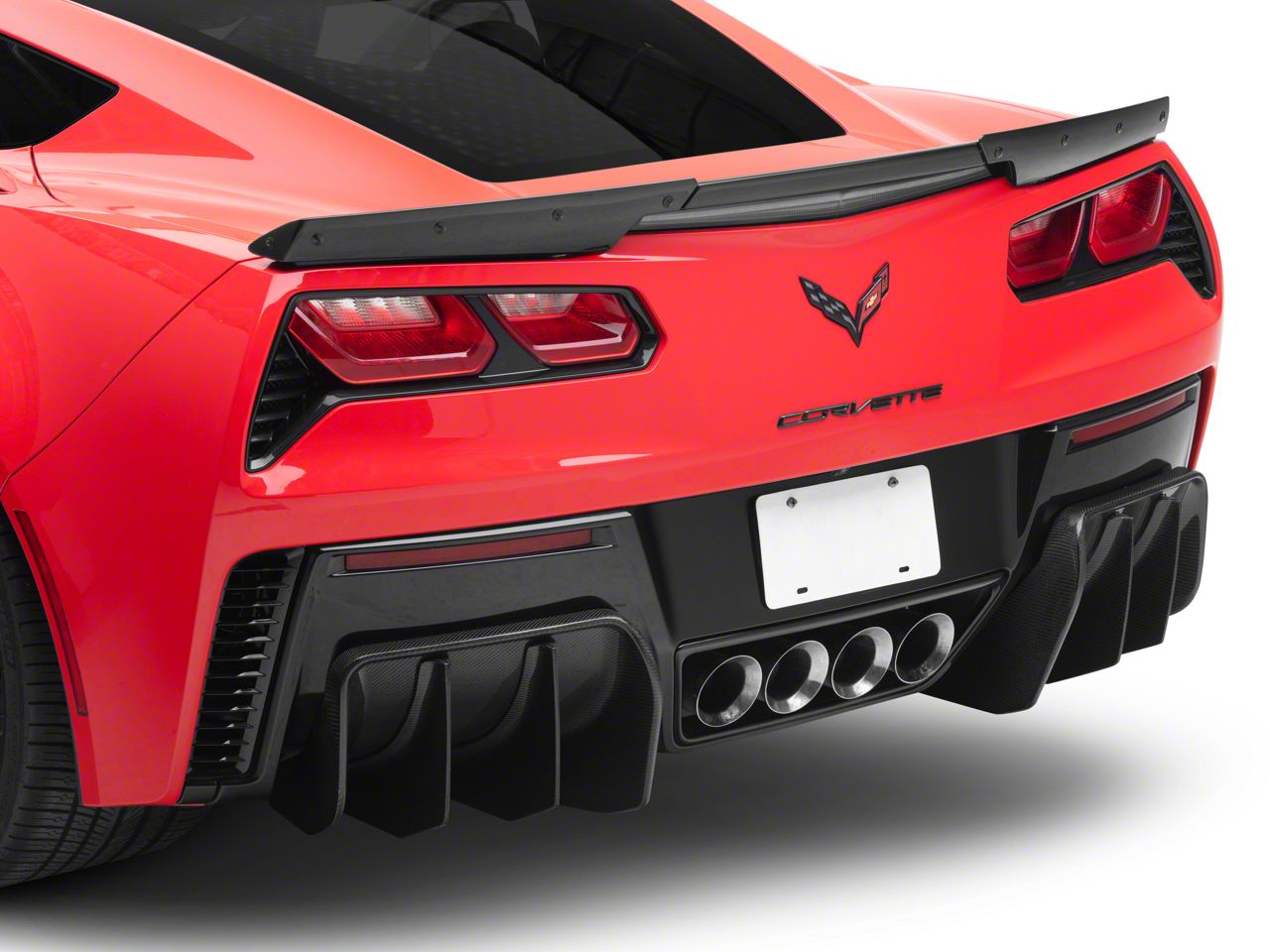 Corvette Add On Rear Bumper Diffuser; Carbon Fiber (14-19 Corvette C7 ...