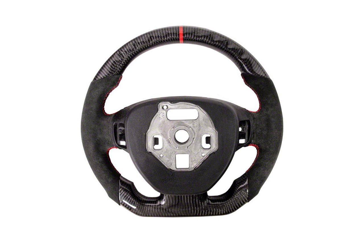 Corvette Alcantara Steering Wheel without Button Covers; Carbon Fiber ...