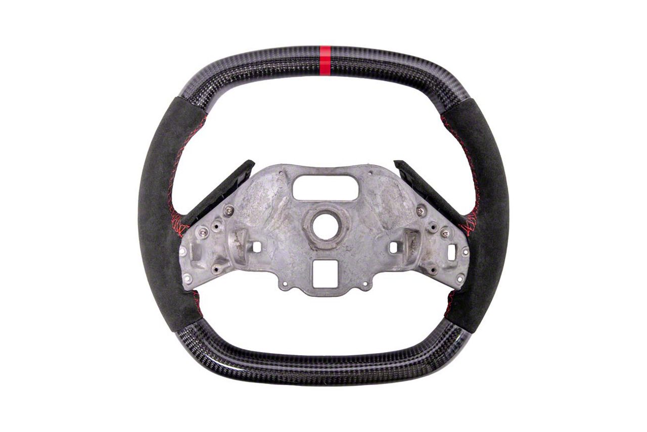 Corvette Alcantara Steering Wheel without Button Covers; Carbon Fiber ...