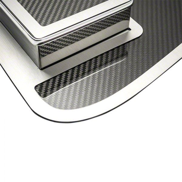 Corvette Battery and Fuse Box Cover with Brushed Trim; Real Carbon ...
