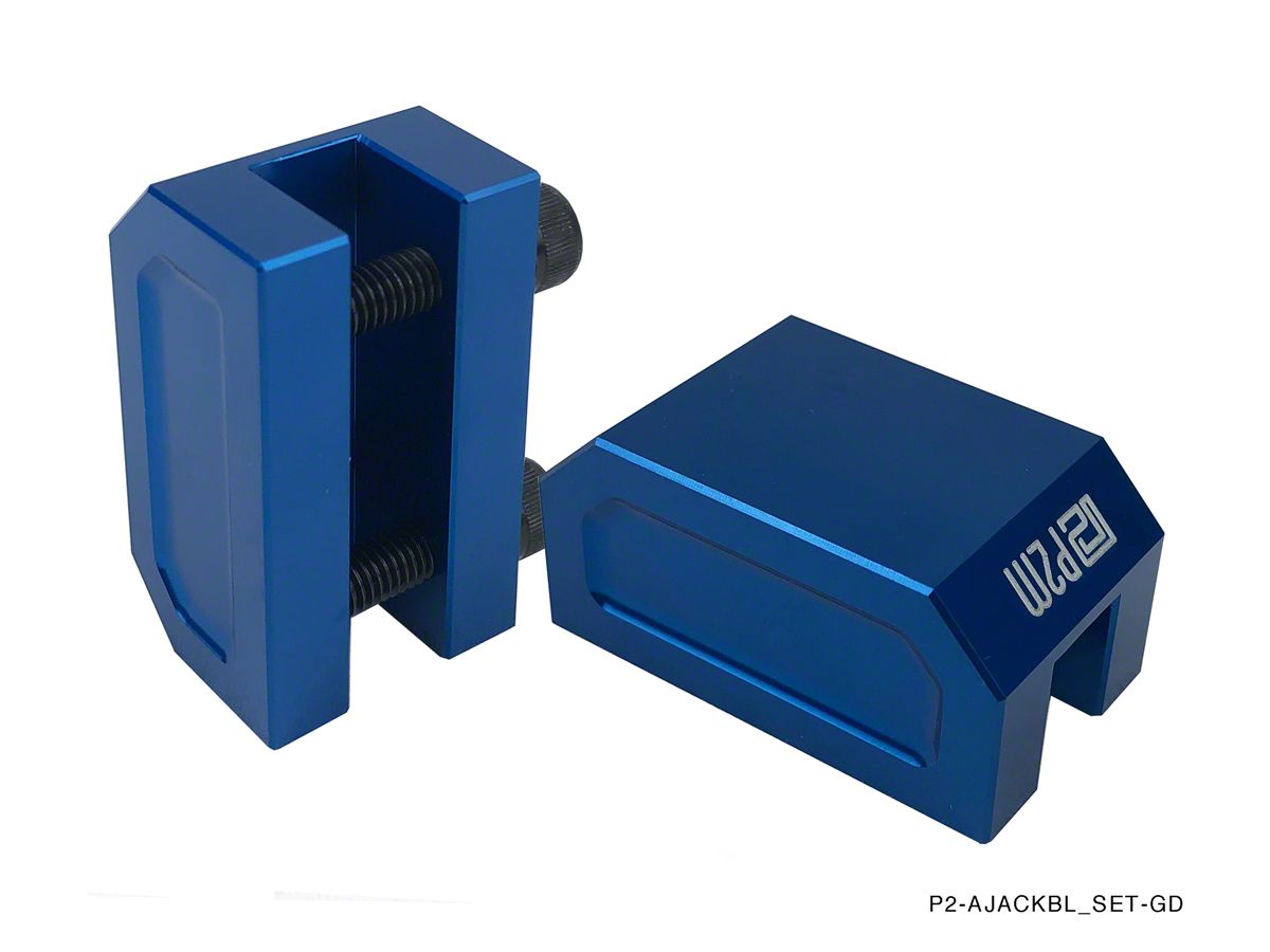 Corvette Billet Aluminum Frame Rail Jack Adapters; Blue (Universal ...