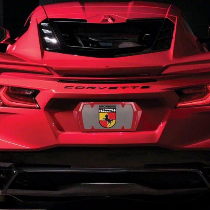 Corvette Boomerang Rear License Frame; Hypersonic Gray (14-26 Corvette ...