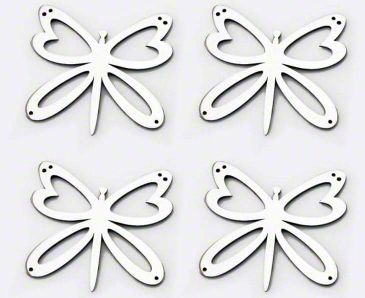 Corvette Butterfly Emblems; Brushed (Universal; Some Adaptation May Be ...