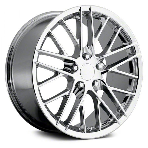 Corvette C6 ZR1 Replica Chrome Wheel; Front Only; 19x10; 40mm Offset ...