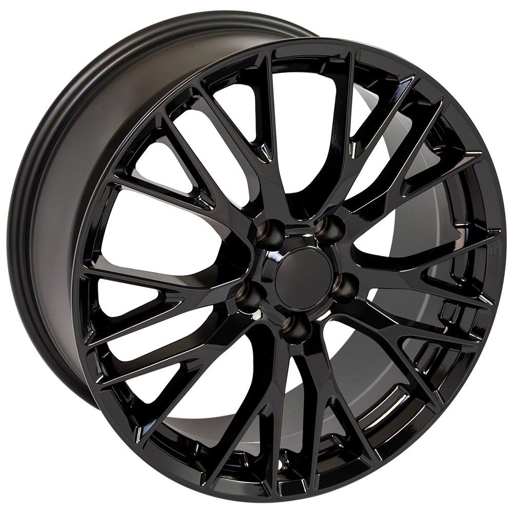 Corvette C7 Z06 Style Gloss Black Wheel; Front Only; 19x8.5 (14-19 ...