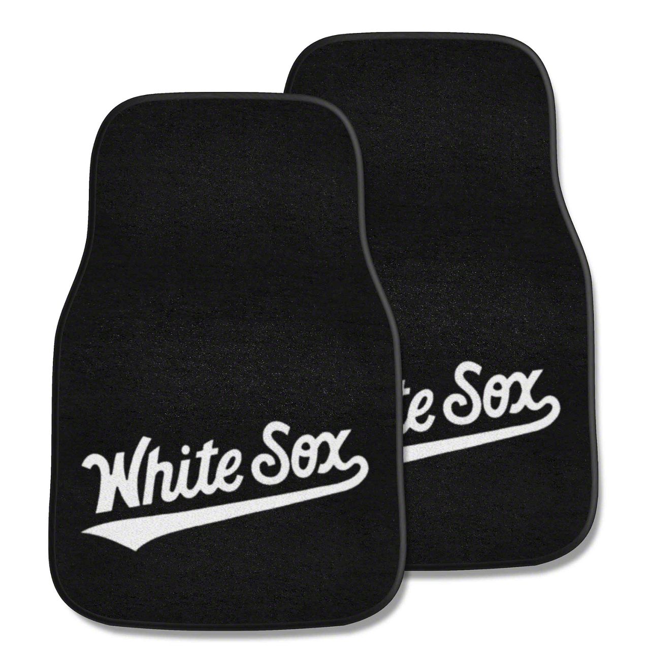 Corvette Carpet Front Floor Mats with Chicago White Sox Logo; Black ...