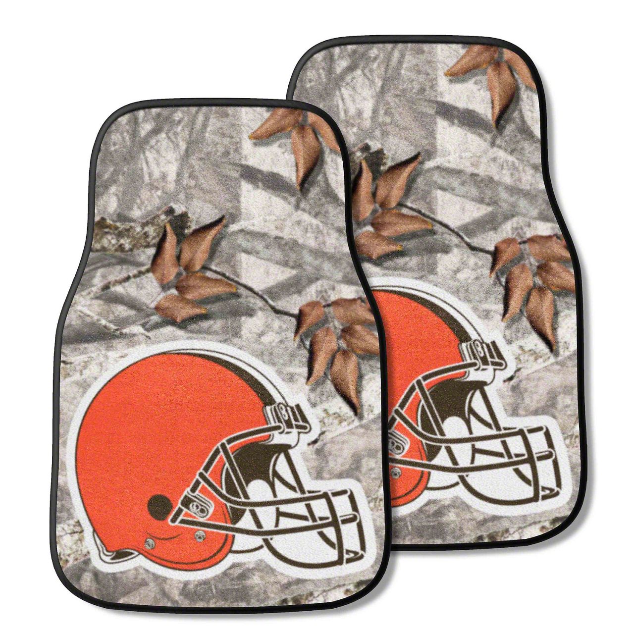 Corvette Carpet Front Floor Mats with Cleveland Browns Logo; Camo ...