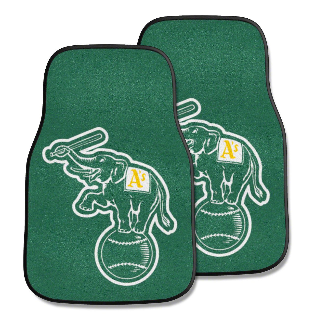 Corvette Carpet Front Floor Mats with Oakland Athletics Elephant Logo ...