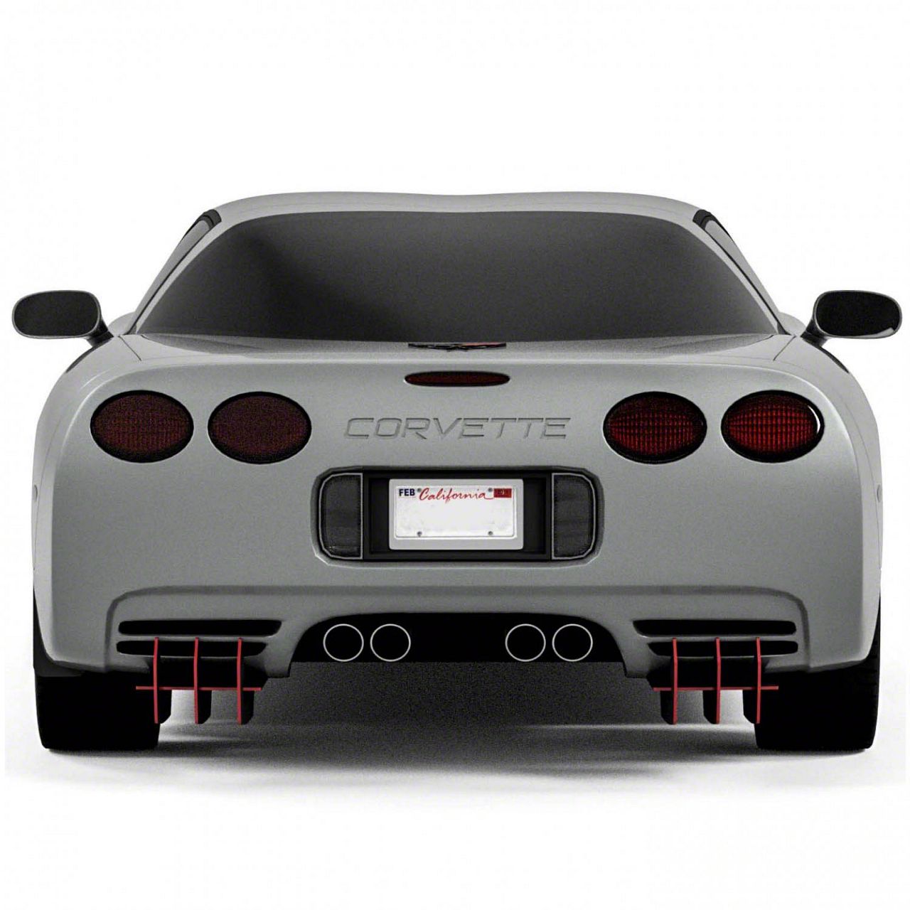 Corvette Centa VR2 Rear Diffuser; Forged Carbon Fiber Vinyl (97-04 ...