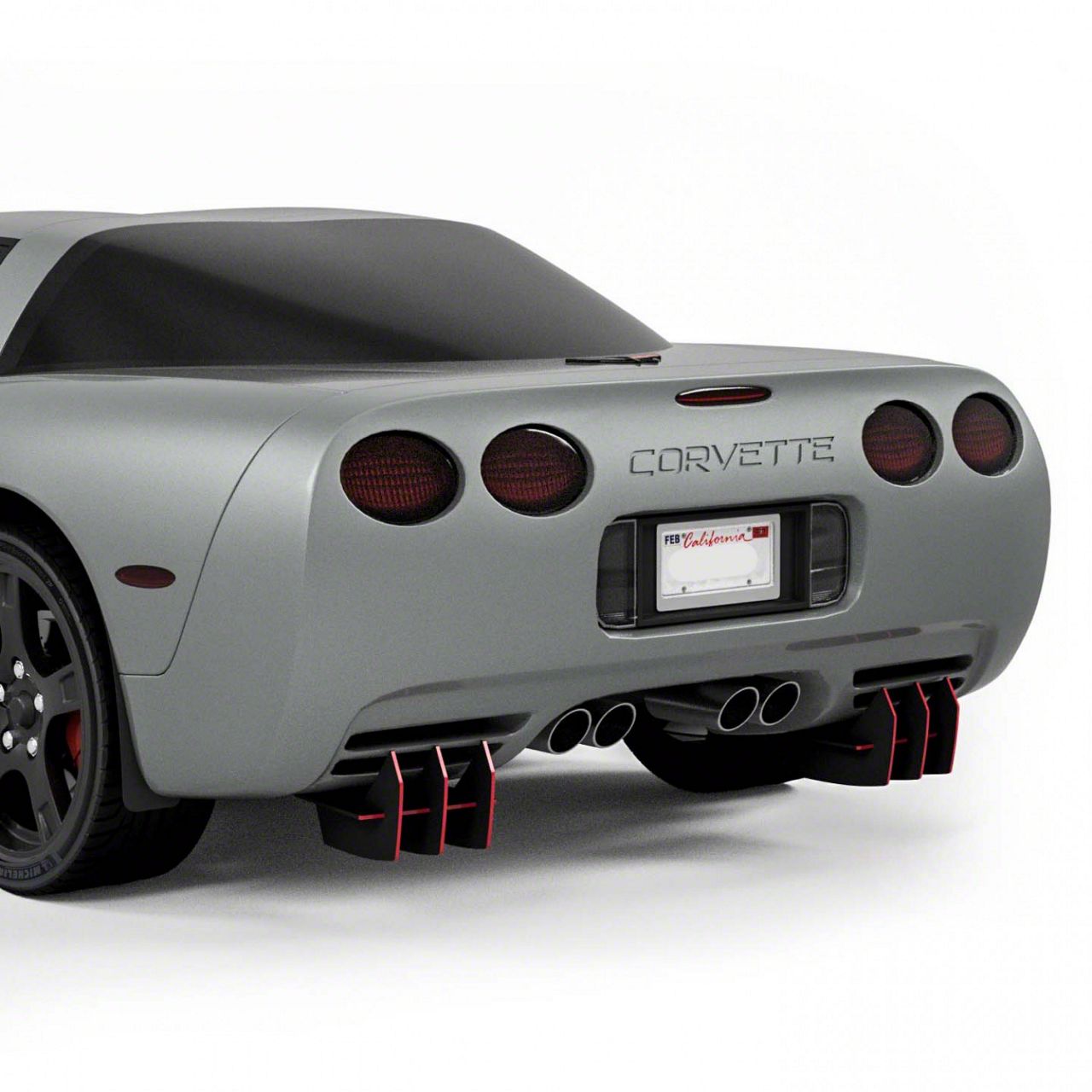 Corvette Centa VR2 Rear Diffuser; Gloss Carbon Fiber Vinyl (97-04 ...