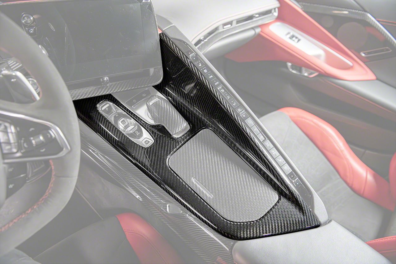 Corvette Center Console Panel Cover; Carbon Fiber (20-26 Corvette C8 ...