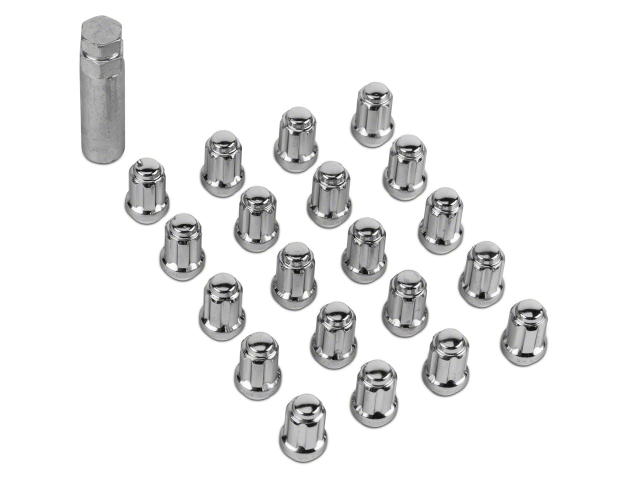 Corvette Chrome 6-Spline Lug Nut Kit; 14mm x 1.5; Set of 20 (20-26 ...