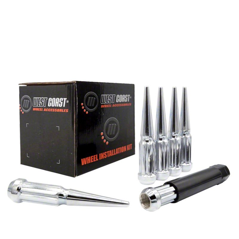 Corvette Chrome Spike Lug Nuts for Aftermarket Wheels; M12x1.5; Set of ...