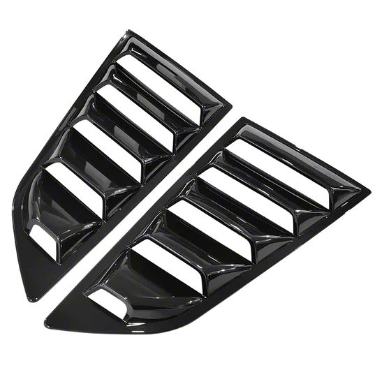 Corvette Classic Style Side Window Louvers; Gloss Black (14-19 Corvette ...