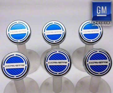 Corvette Corvette Style Fluid Cap Covers; Solid Yellow (14-19 Corvette ...