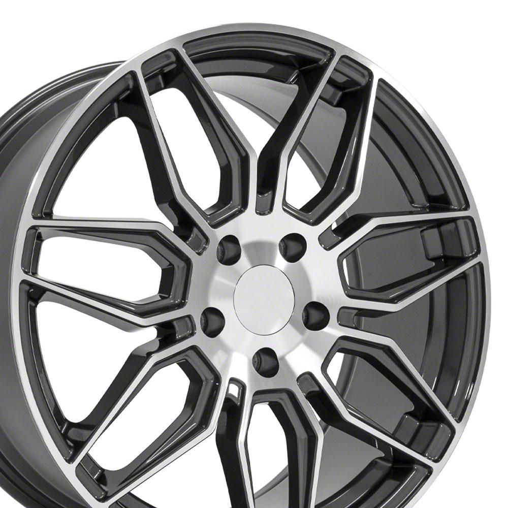 Corvette CV03D Gunmetal Machined Wheel; Front Only; 19x8.5; 52mm Offset ...