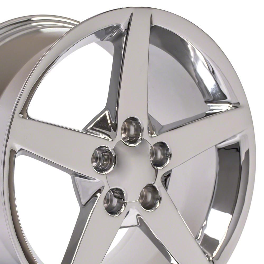 Corvette CV06 Chrome Wheel; Front Only; 17x8.5; 56mm Offset (97-04 ...
