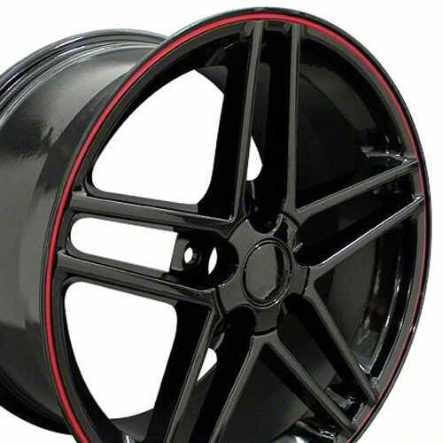 Corvette CV07A Gloss Black Wheel; Rear Only; 18x10.5; 56mm Offset (97 ...