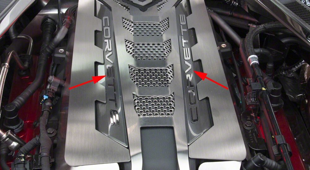 Corvette Engine Shroud CORVETTE Lettering Kit; Brushed (20-25 Corvette ...