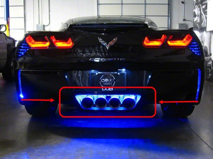 Corvette Exhaust LED Lighting Kit; Superbright Blue (14-19 Corvette C7 ...