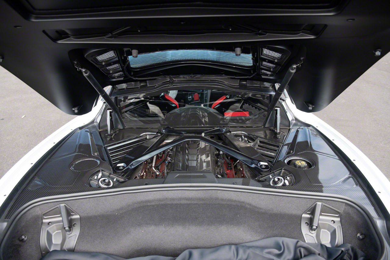 Corvette Factory Style Engine Bay Corner Vent Covers; Carbon Fiber (20 ...