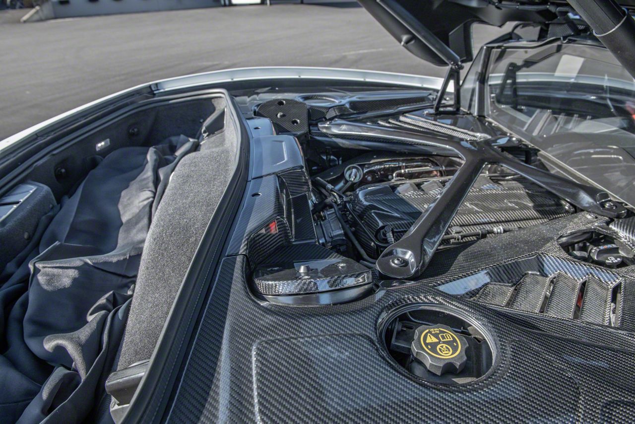 Corvette Factory Style Engine Bay Strut Tower Covers; Carbon Fiber (20 ...