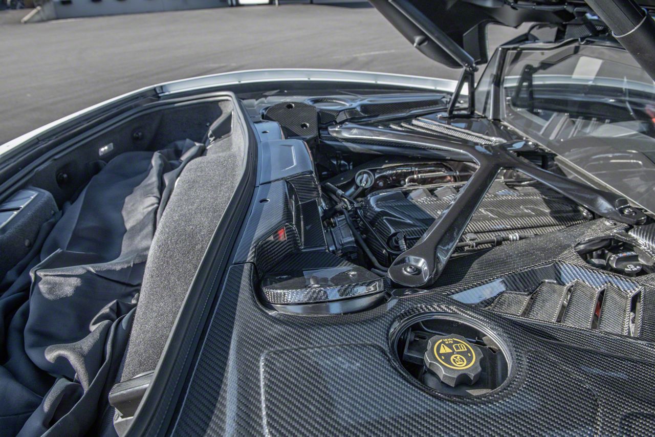 Corvette Factory Style Engine Bay Strut Tower Covers; Carbon Fiber (20 ...