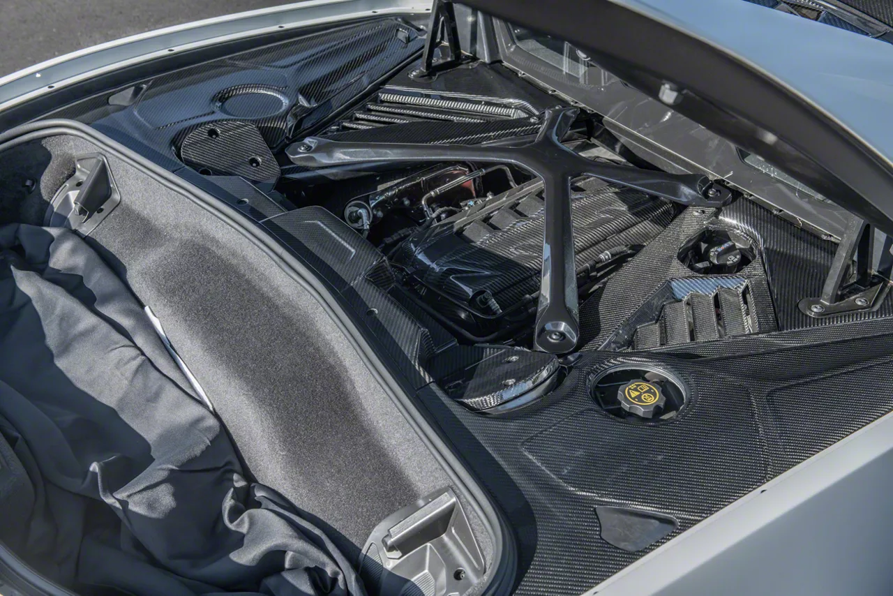 Corvette Factory Style Engine Bay Strut Tower Covers; Carbon Fiber (20 ...