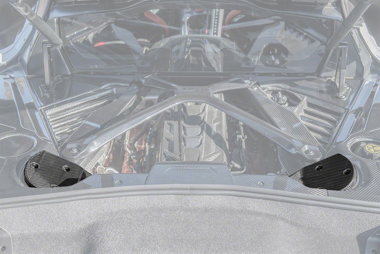 Corvette Factory Style Engine Bay Strut Tower Covers; Carbon Fiber (20 ...