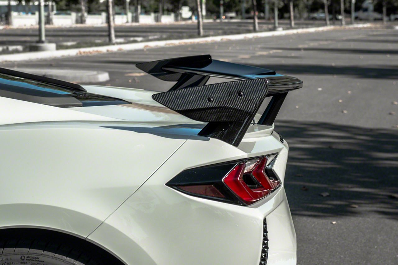 Corvette Factory Style Rear Spoiler Winglets; Carbon Fiber (20-24 ...