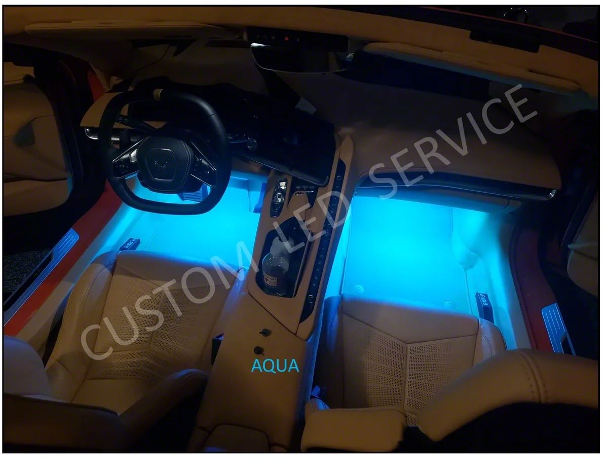 Corvette Footwell LED Lighting Kit; Aqua (20-26 Corvette C8) - Free ...