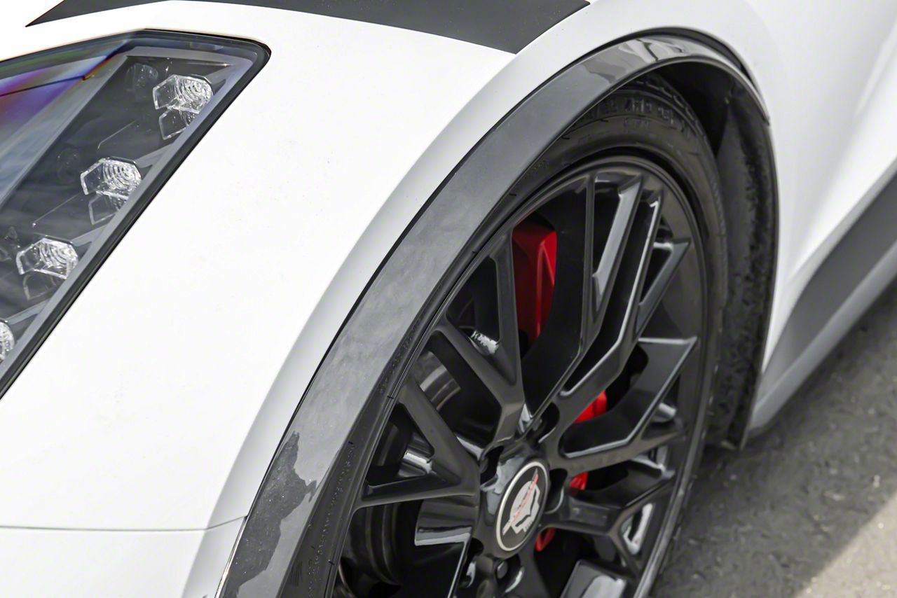 Corvette Front Fender Flare Wheel Trim; Carbon Flash Metallic (14-19 ...