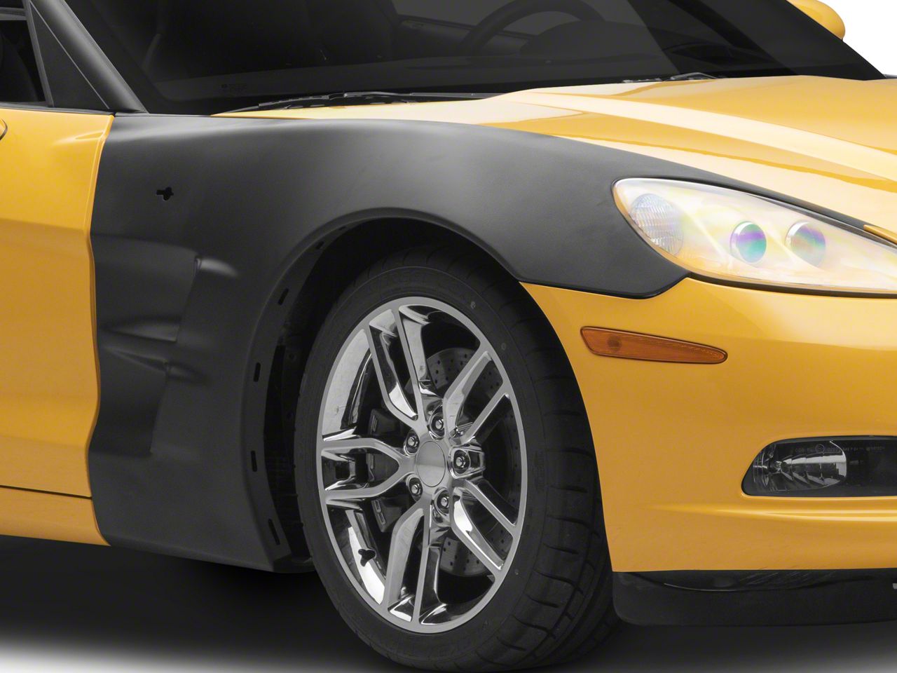 Corvette Front Widebody Fenders; Matte Black (05-13 Corvette C6) - Free ...