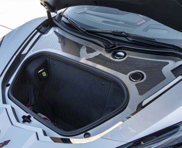 Corvette Front Wiper Cowl with Polished Perforated Insert; Brushed ...