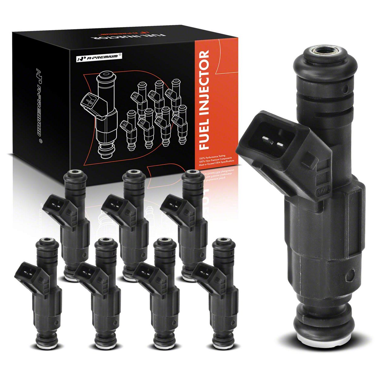 Corvette Fuel Injectors; Set of 8; Black (97-04 Corvette C4) - Free ...