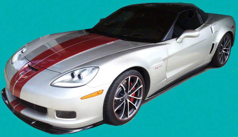 Corvette Full Length Racing Stripes; Chrystal Red Metallic (05-13 ...