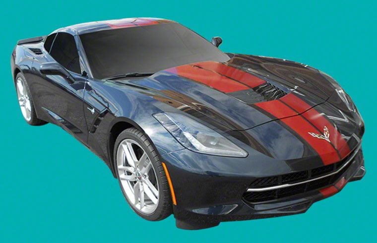 Corvette Full Length Racing Stripes; Matte Black (14-19 Corvette C7 ...