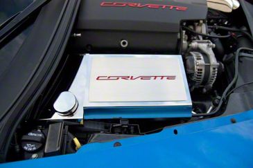 Corvette Fuse Box Cover with Corvette Lettering; Black Carbon Fiber (14 ...