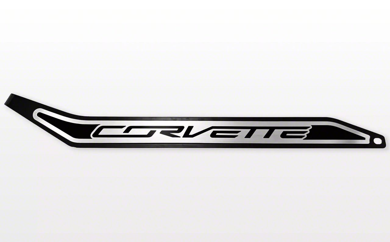 Corvette Gloss Black/Brushed Stainless Door Prop with Black Corvette ...