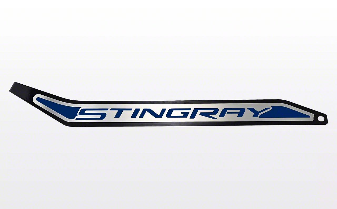 Corvette Gloss Black/Brushed Stainless Door Prop with Dark Blue ...