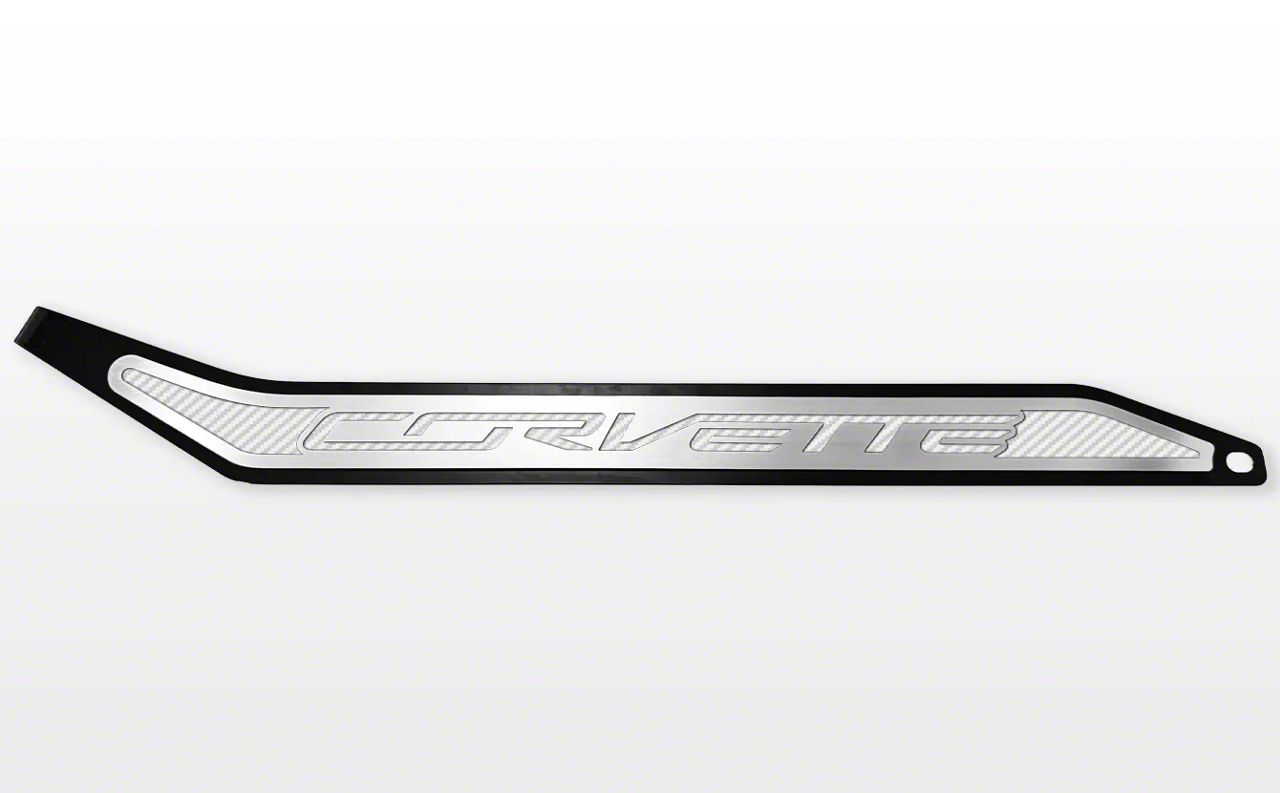 Corvette Gloss Black/Brushed Stainless Door Prop with White Carbon ...