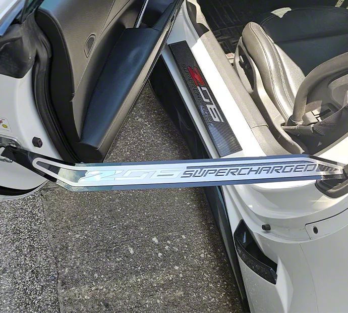 Corvette Gloss Black Door Prop with Real Carbon Fiber Z06 Supercharged ...