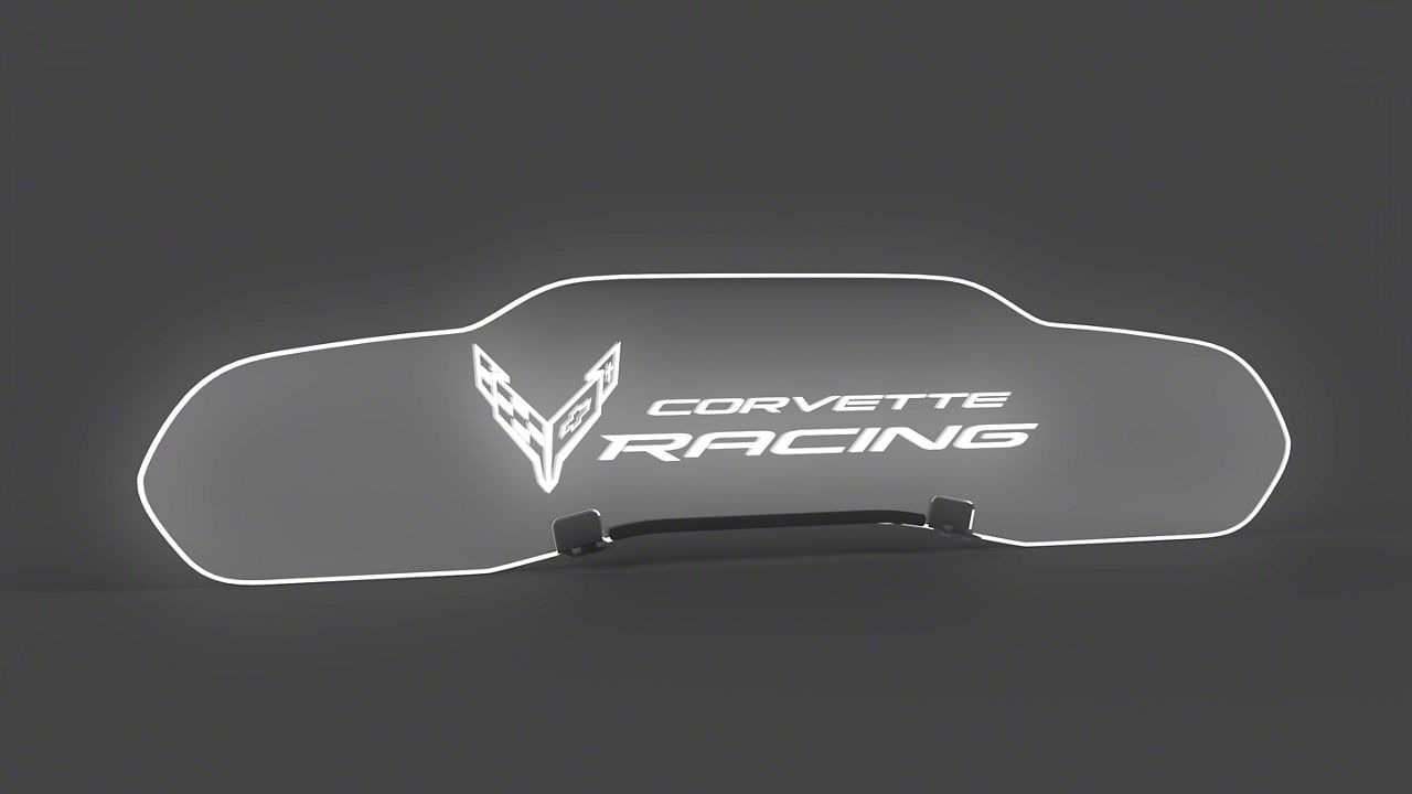 Corvette Glow Plate with Flag and Corvette Racing Logo; Clear; Extreme ...
